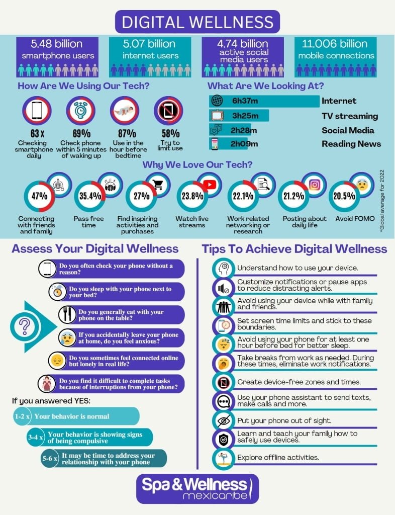Digital Wellness Infographic - Spa & Wellness MexiCaribe