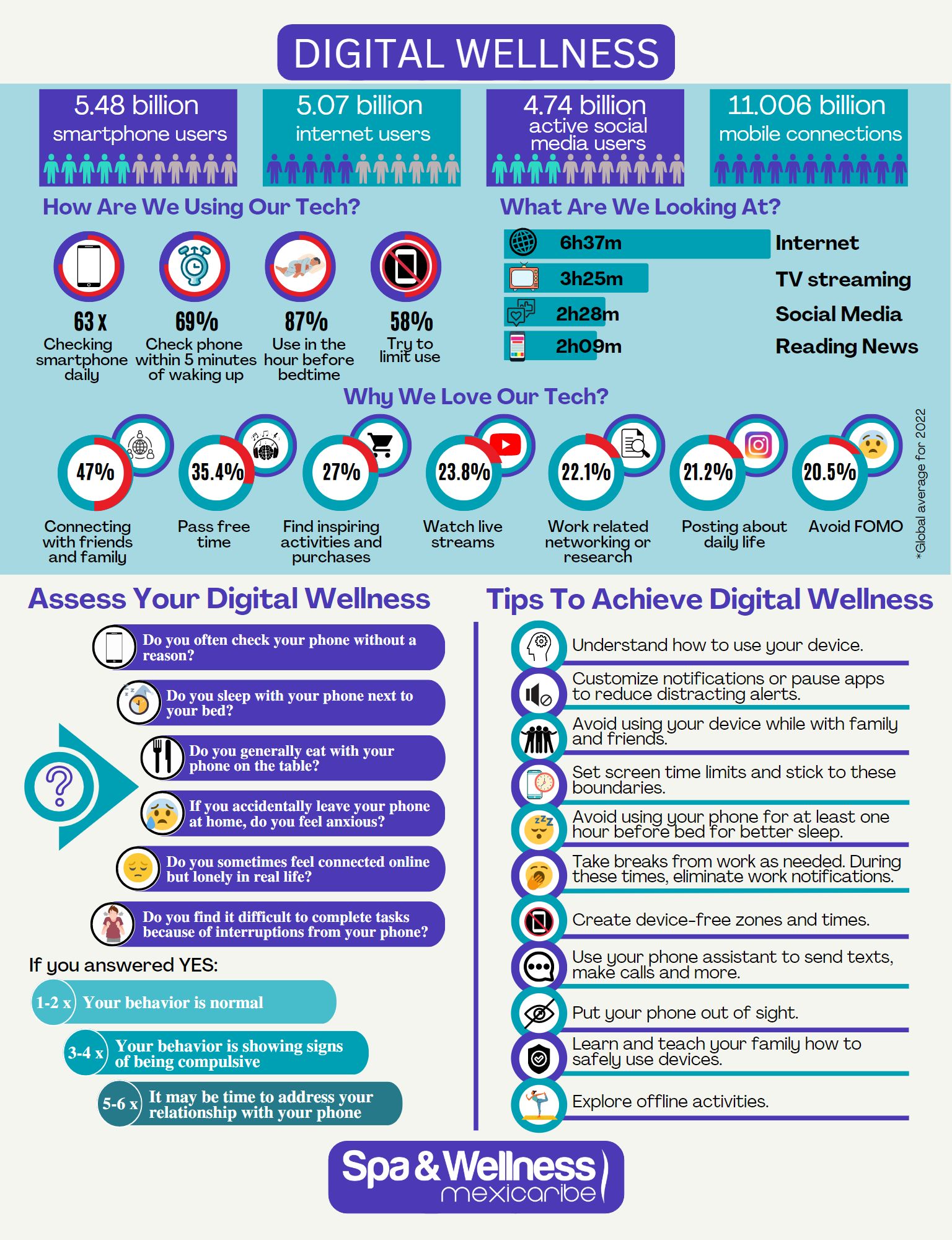 Digital Wellness Infographic - Spa & Wellness MexiCaribe